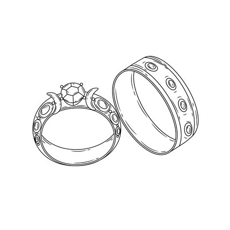Free Vector Hand Drawn Wedding Ring Outline Illustration