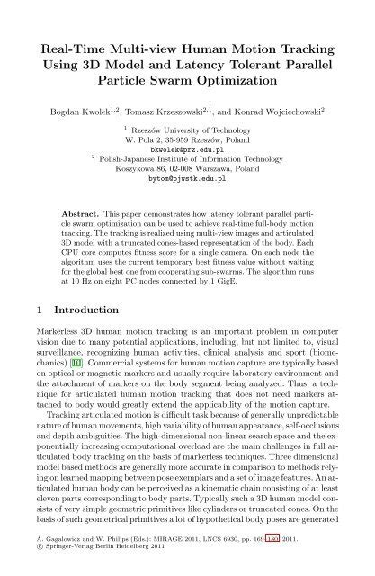 Real Time Multi View Human Motion Tracking Using 3d Model And