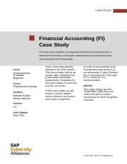 Intro S HANA Using GBI Case Study FI Fiori En V Docx CASE STUDY Financial Accounting FI