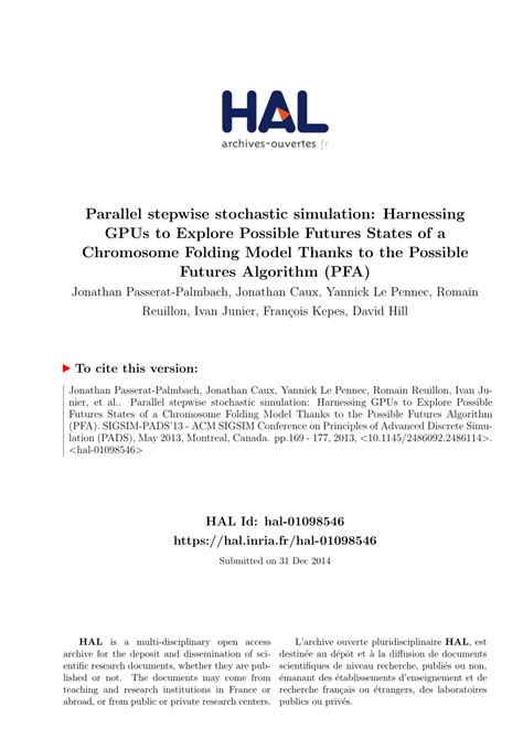 Pdf Parallel Stepwise Stochastic Simulation Harnessing Gpus To
