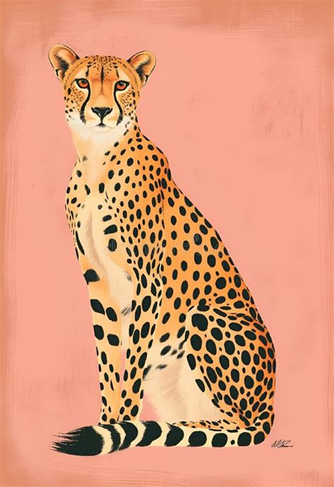 Ai Generated Illustration Of A Cheetah Sitting On Hind Legs Against