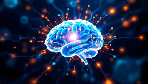 Glowing Human Brain Neural Network Digital Art Stock Illustration ...