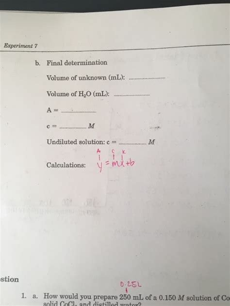 Solved How Do I Solve For Part B Volume Of Chegg Com