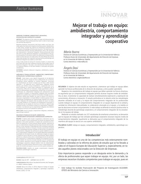 Pdf Improving Teamwork Ambidexterity Behavioral Integration And Cooperative Learning