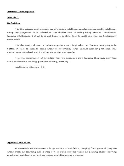 Artificial Intelligence Pdf Areas Of Computer Science Applied Mathematics