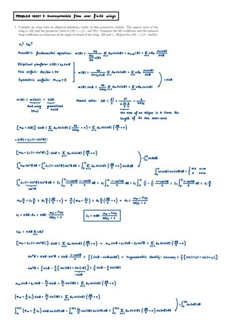 Problem Sheet 7 Incompressible Flow Over Finite Wingspdf