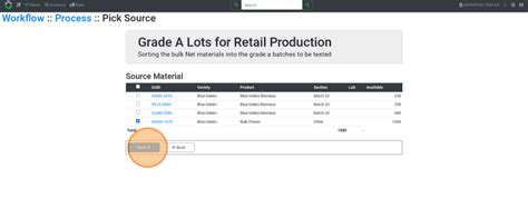 Workflow Mode Convert To Harvest Material Lots OpenTHC Help