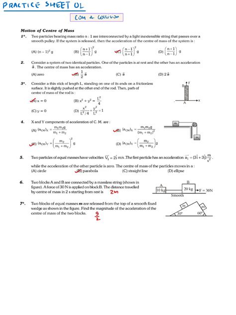 02 Com And Collision Practice Sheet Pdf