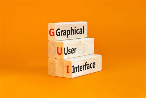 Gui Graphical User Interface Symbol Concept Words Gui Graphical User Interface On Wooden Blocks