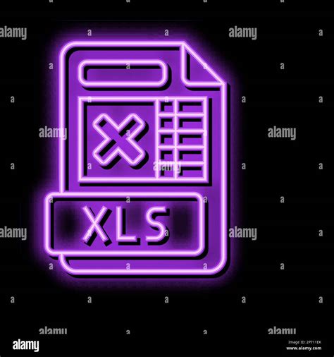Xls File Format Document Neon Glow Icon Illustration Stock Vector Image And Art Alamy