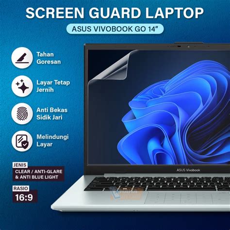 Jual Bae Anti Gores Asus Vivobook Go Inch Laptop Screen Guard Glare Blue Shopee Indonesia