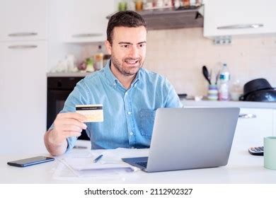 Man Using Credit Card Online Shopping Stock Photo Shutterstock