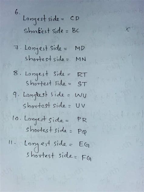 Solved Identifying Shortest And Longest Side For Each Triangle 7 6