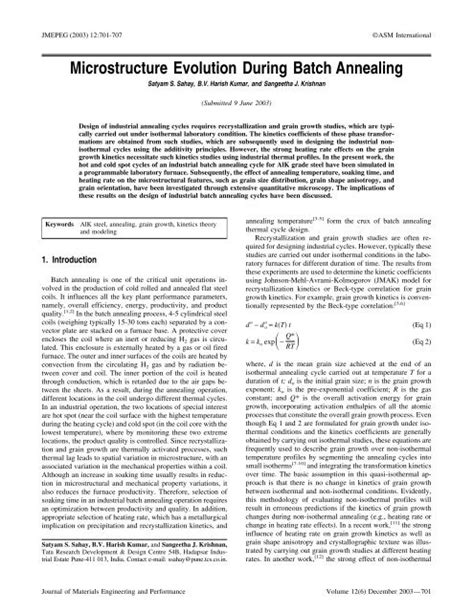 Microstructure Evolution During Batch Annealing Trddc