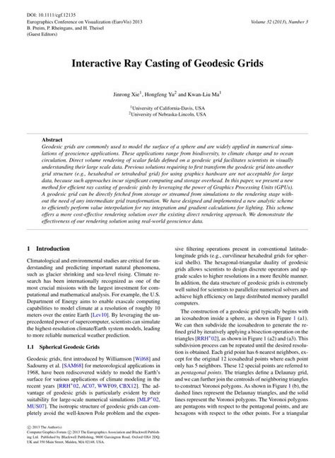 Pdf Interactive Ray Casting Of Geodesic Grids Dokumentips
