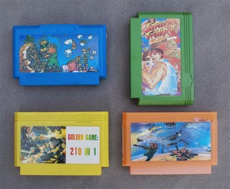 4 Nes Famicom Famiclone 60 Pin Games Cartridges Street Fighter Smb3 210 In 1 £75 00 Picclick Uk