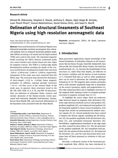 (PDF) Delineation of structural lineaments of Southeast Nigeria using high resolution ...