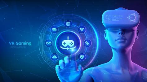 premium vector virtual reality 3d gaming vr and ar game technology