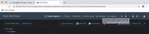 Show The Debugger In Devtools When Launching From Vs Code Issue Flutter Devtools Github