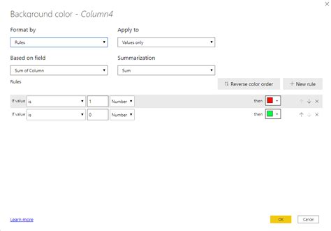 solved matrix field formating on only one value microsoft fabric