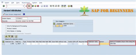 How To Create A Dynamic Variant In Sap Using Tvarv Table Sap For Beginners