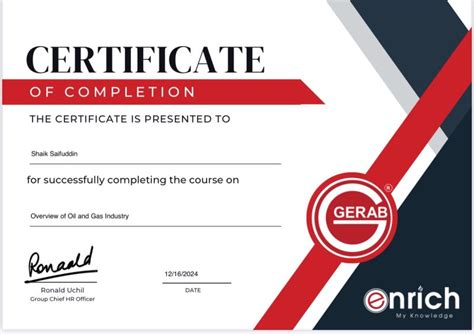 i m pleased to have finished the overview of oil and gas course