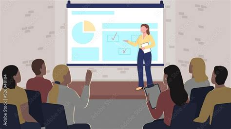 Animated Workshop Event Illustration Business Seminar Learning Effective Marketing Strategies