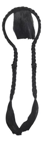 Peluca Trenza Merlina Vincha Cotillon