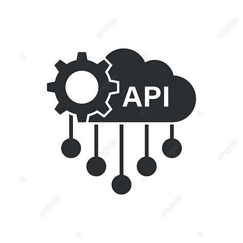 Flat Style Api Software Integration Icon On Isolated Background Vector