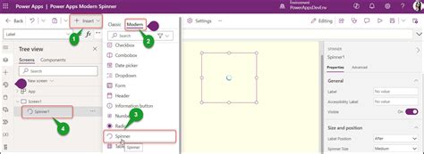 power apps modern spinner control how to use