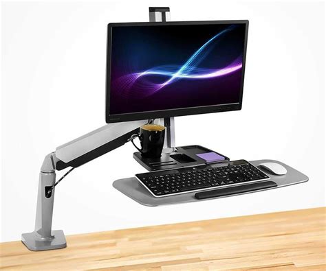 Monitor Stands For Standing Desks With Keyboard Trays For Better Ergonomics Techsyncrhon