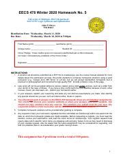 Homework Due Mar Pdf EECS Winter Homework No University Of Michigan EECS