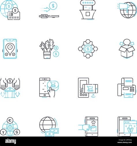 Virtual Meetings Linear Icons Set Collaboration Videoconferencing Webinar Remote Connection