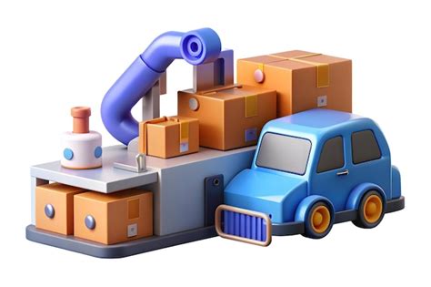 3d Glossy Ai Driven Supply Chain Warehouse Concept With Robotics And Automation Technology