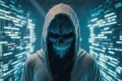 Ai Ghost Hacker Neural Network Wears Hooded Cloak Analyses Your Big