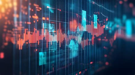 Abstract Digital Data Visualization With Lines And Bars Premium Ai