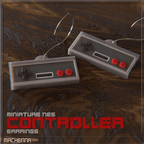 Miniature Nes Controller Earrings 3d Model By Mac56k On Thangs