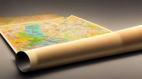 Premium Photo Rolled Out Scroll Map