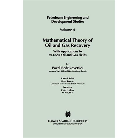 Mathematical Theory Of Oil And Gas Recovery Submarino