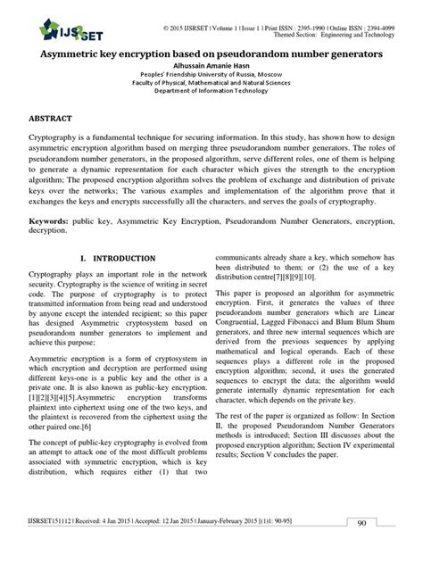 asymmetric key encryption based on pseudorandom number generators pdf