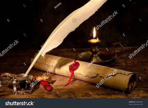Old Parchment Diploma Scroll Wax Seal Quill Pen Royalty Free Images Stock Photos Pictures