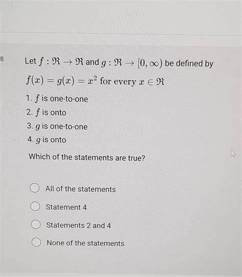 solved let f ℜ→ℜ and g ℜ→[0 ∞ be defined by f x g x x2