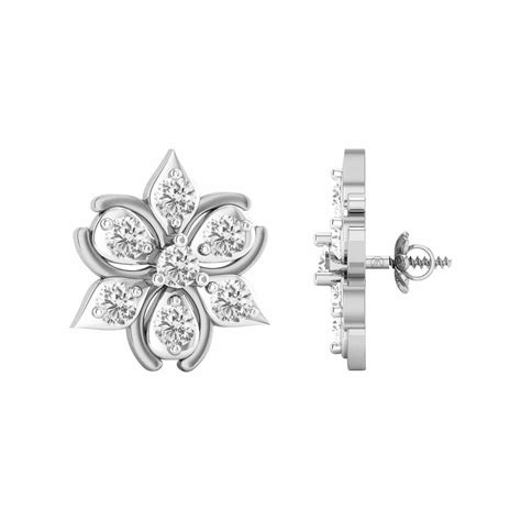 Real Diamonds Party Wear Cvd Nova Stud Diamond Earrings Gm Kt At Rs Pair In Surat