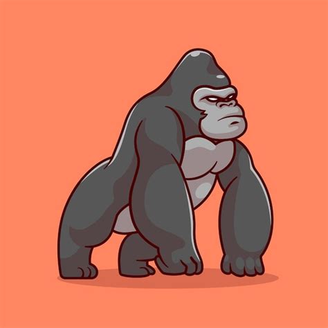 Free Vector Cute Gorilla Standing Cartoon Vector Icon Illustration