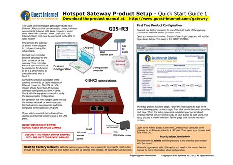 Pdf Hotspot Gateway Product Setup Quick Start Guide 1 Dokumentips