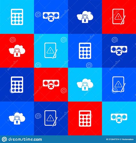 Set Password Protection Cloud Computing Lock And Tablet With Exclamation Mark Icon Vector