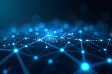 A Mesmerizing Network Of Glowing Blue Nodes Interconnected Across A Dark Expanse Creating A