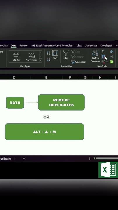 remove duplicates in excel exceltips exceltutorial shorts short