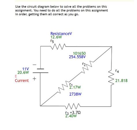 Solved Use The Circuit Diagram Below To Solve All The Chegg