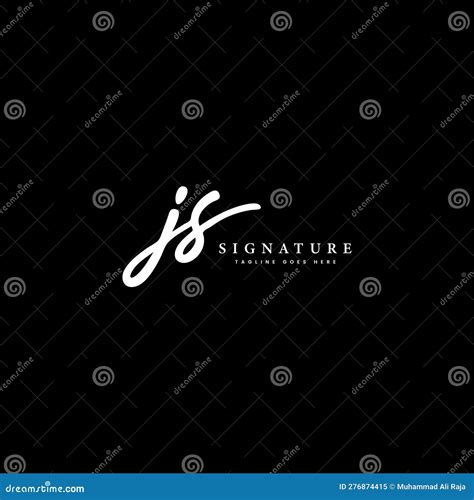 J S Js Initial Letter Handwritten And Signature Vector Image Logo